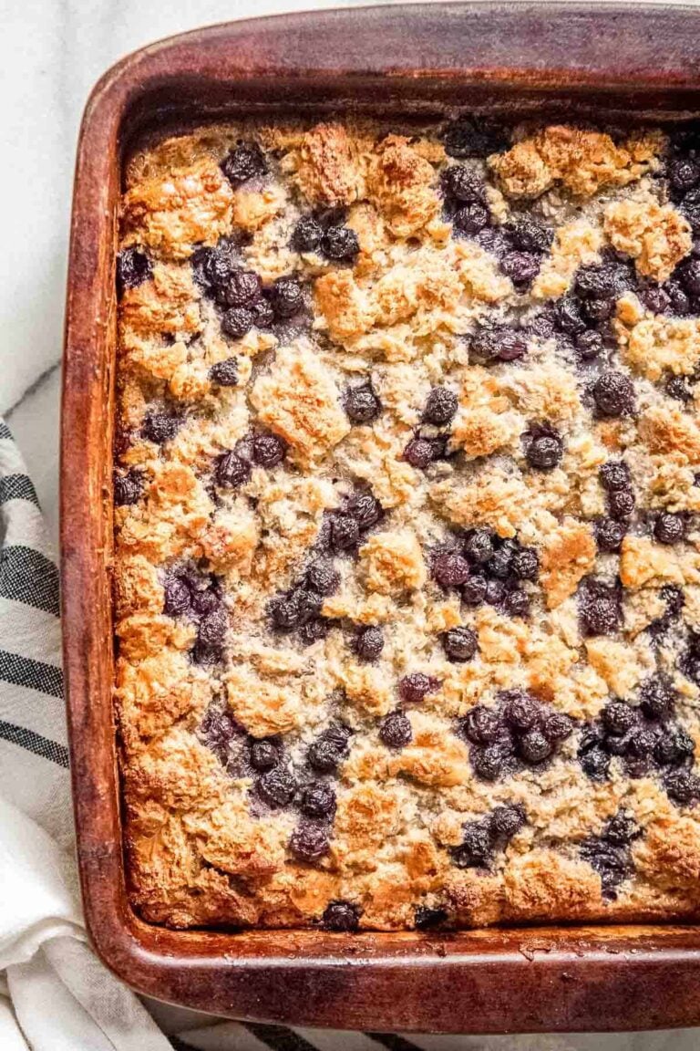 Easy Blueberry Bread Pudding Recipe - Little Spoon Farm