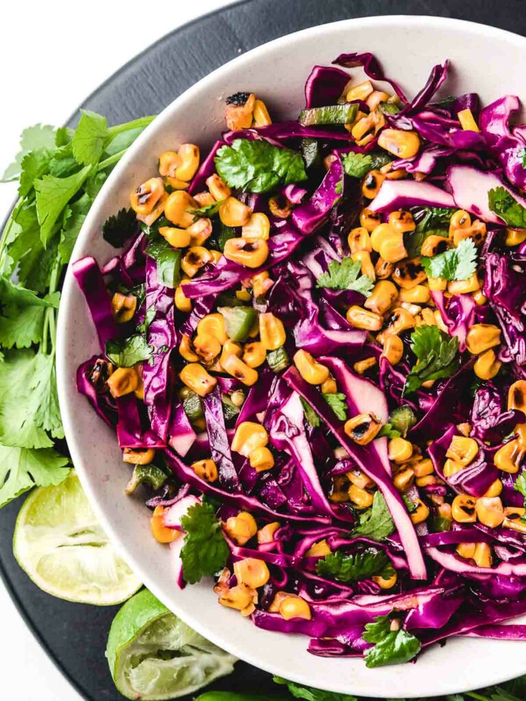Corn and Red Cabbage Slaw - Little Spoon Farm