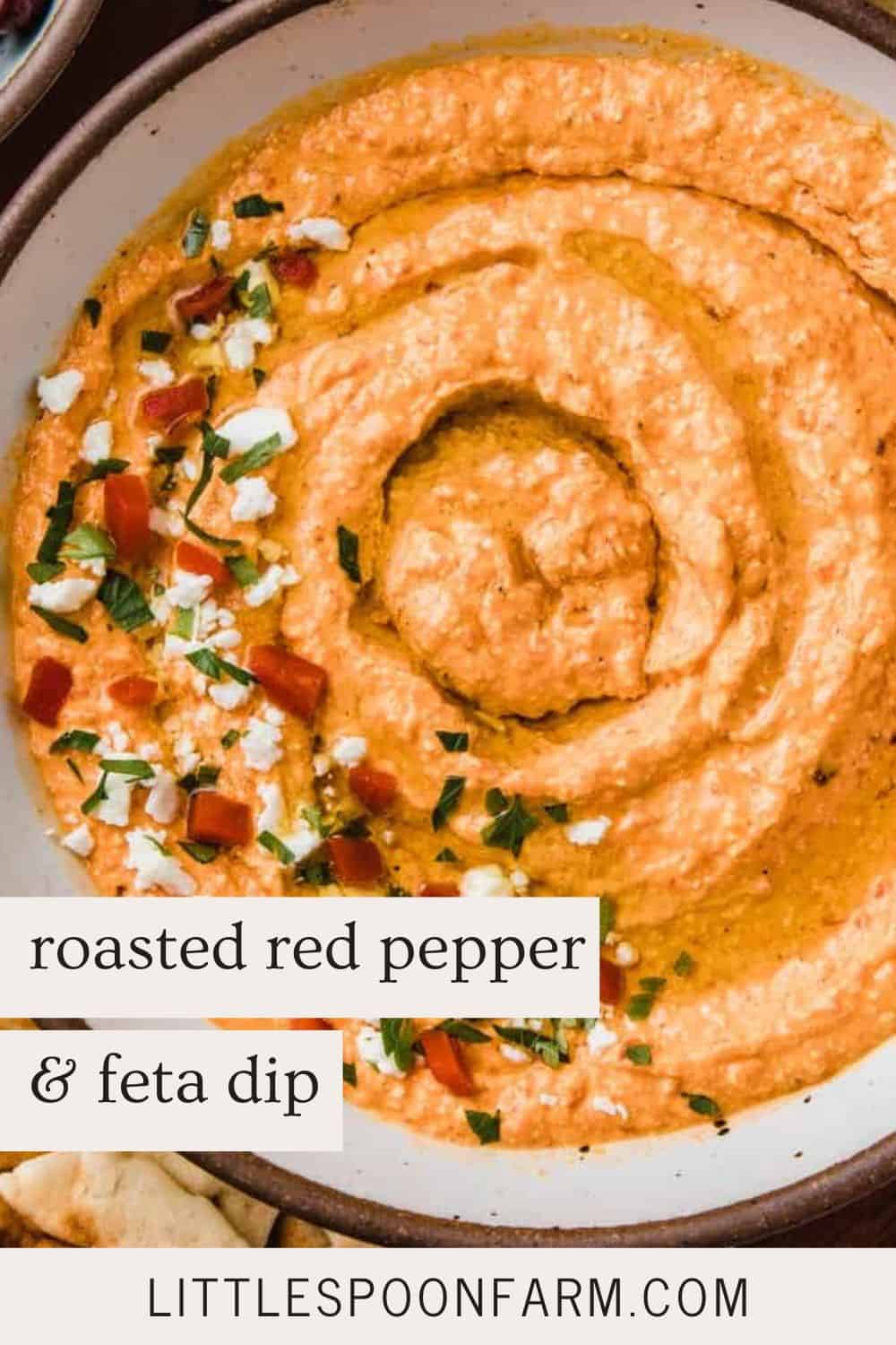 Roasted Red Pepper and Feta Dip - Little Spoon Farm