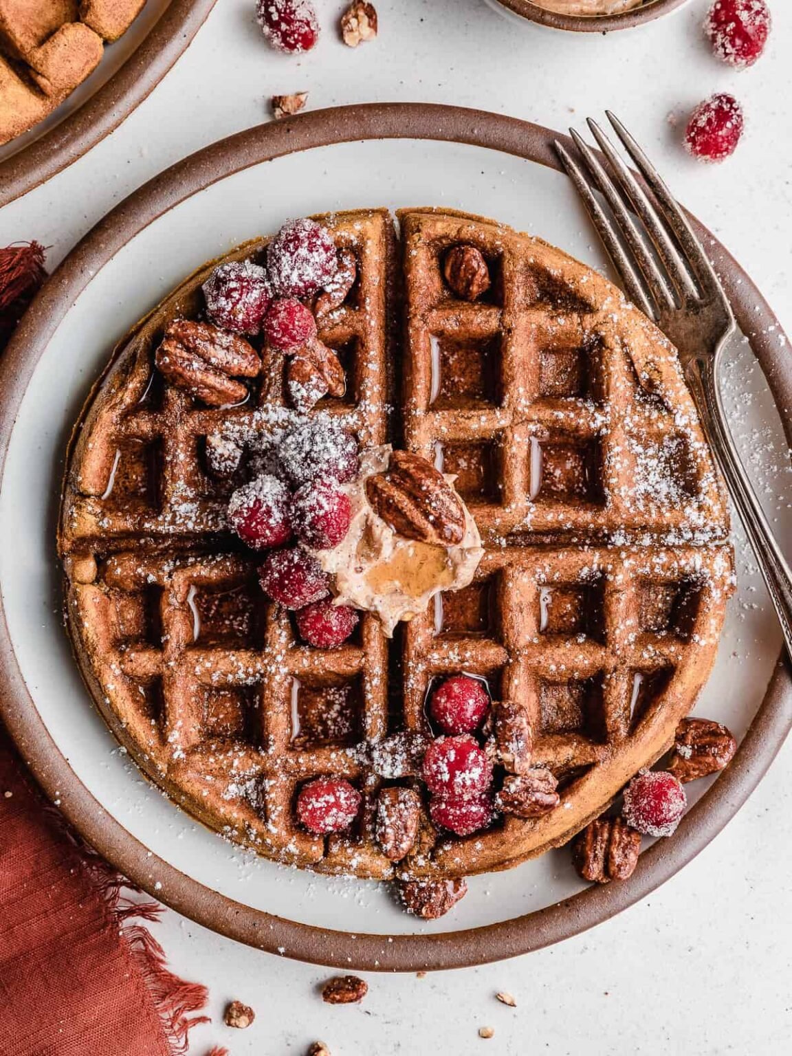 Sourdough Gingerbread Waffles - Little Spoon Farm