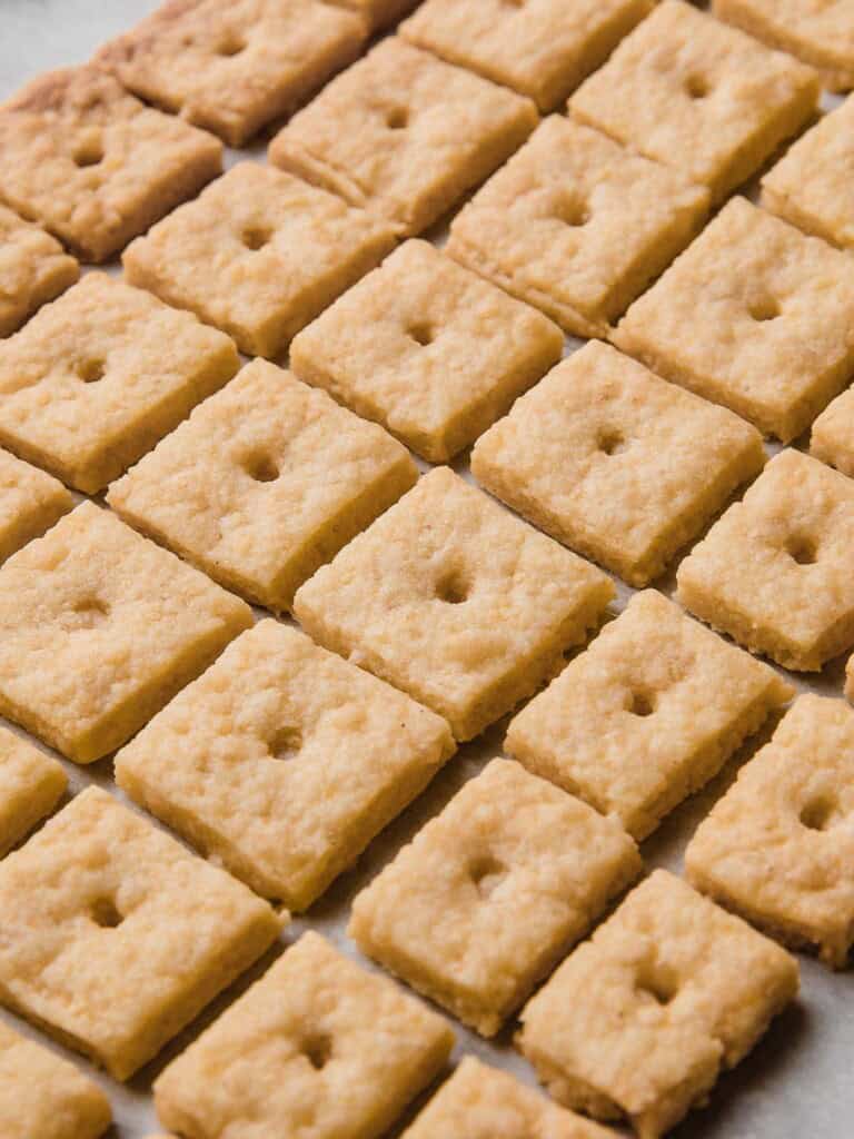 Garlic Parmesan Discard Crackers - Little Spoon Farm