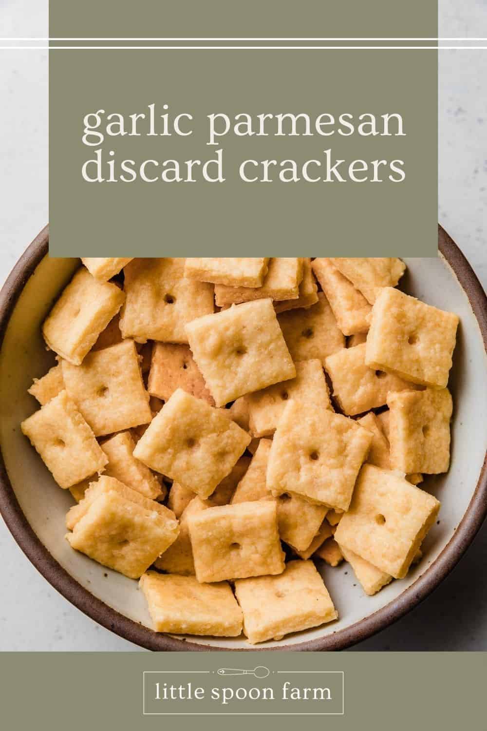 Garlic Parmesan Discard Crackers - Little Spoon Farm
