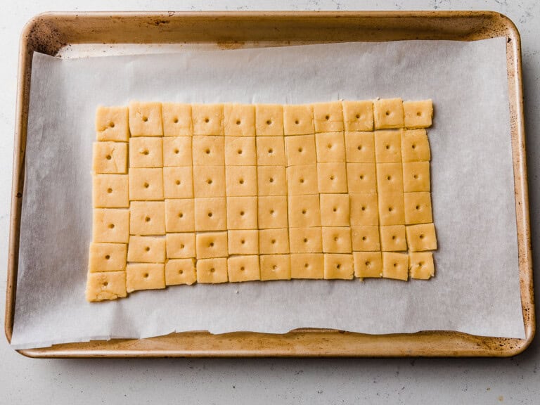 Garlic Parmesan Discard Crackers - Little Spoon Farm